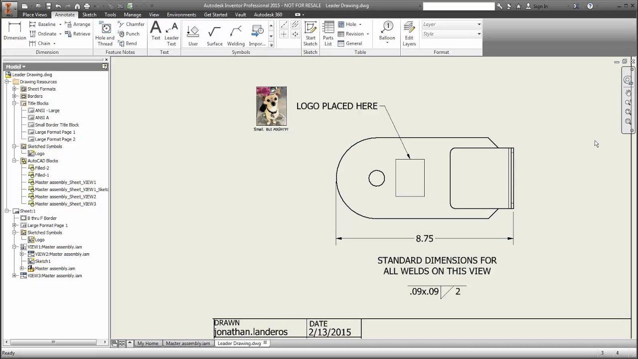 Attaching Text and Symbols to Leaders in Autodesk Inventor - YouTube