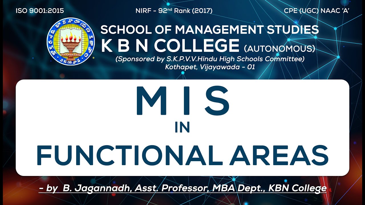 Types of Management Information Systems in Functional Areas | MIS - YouTube