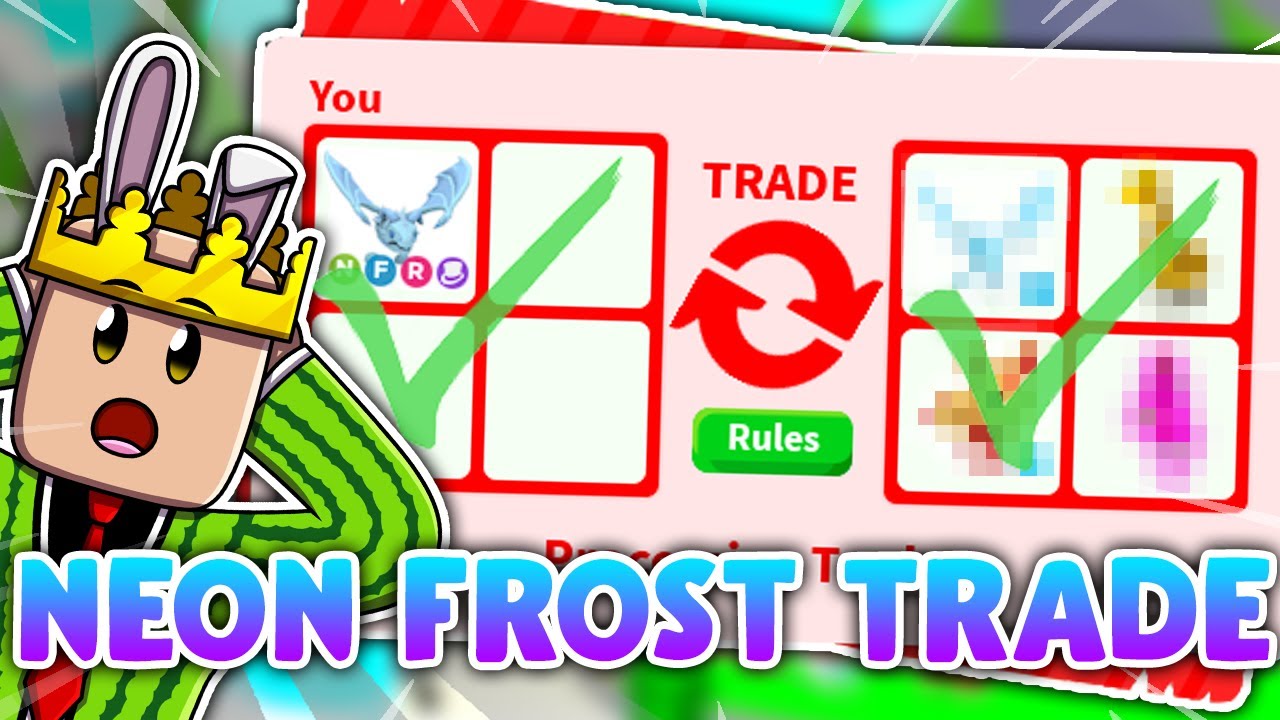 TRADING MY NEON FROST DRAGON (ADOPT ME ROBLOX) - YouTube