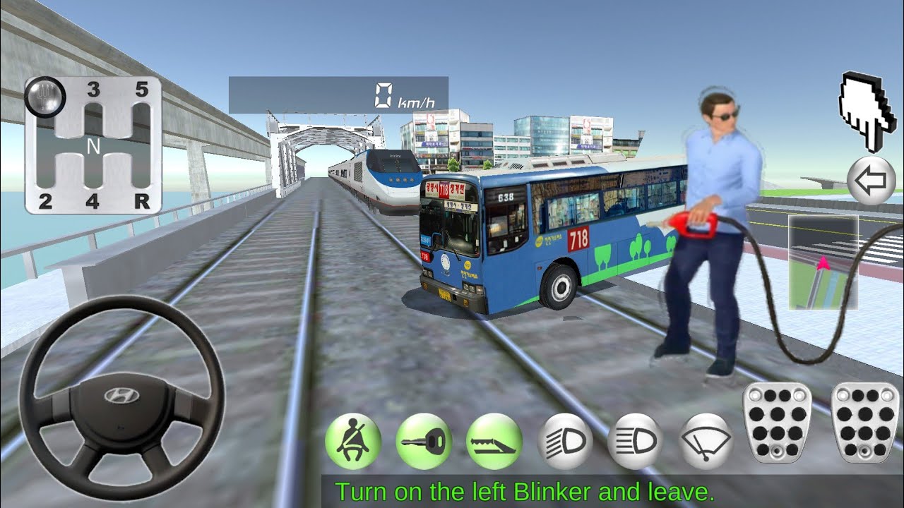 3D Driving class # 91- Kids school bus Double grass bus public train ...