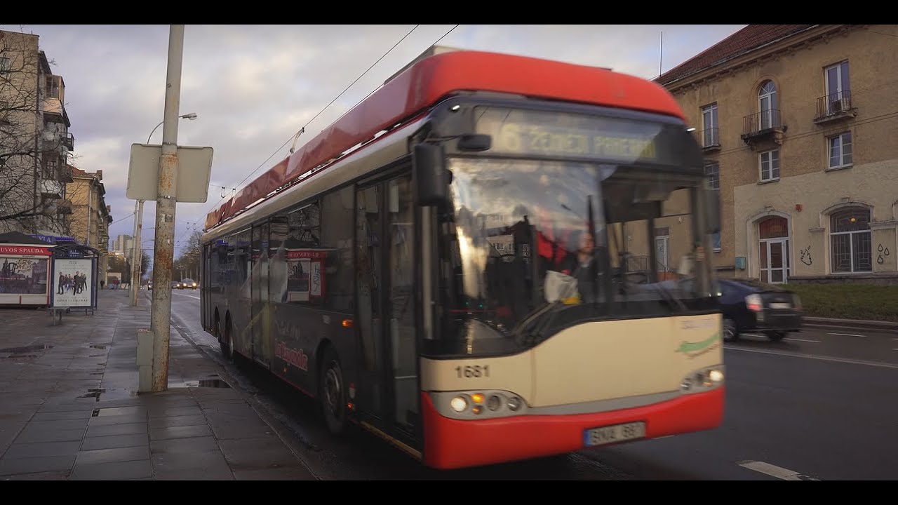 Lithuania, Vilnius, trolleybus 6 ride from Gerosios Vilties st. to ...