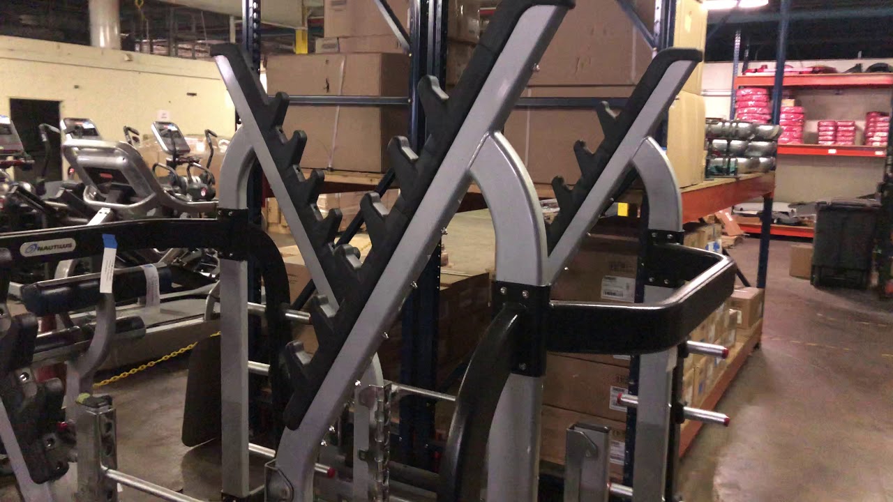 Nautilus squat rack - YouTube