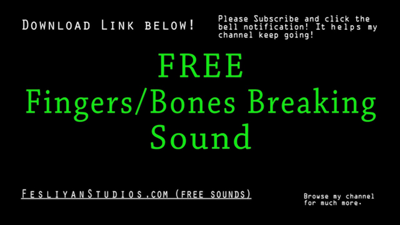 Finger and Bones Breaking Free Sound Effect (Various Versions!) - YouTube