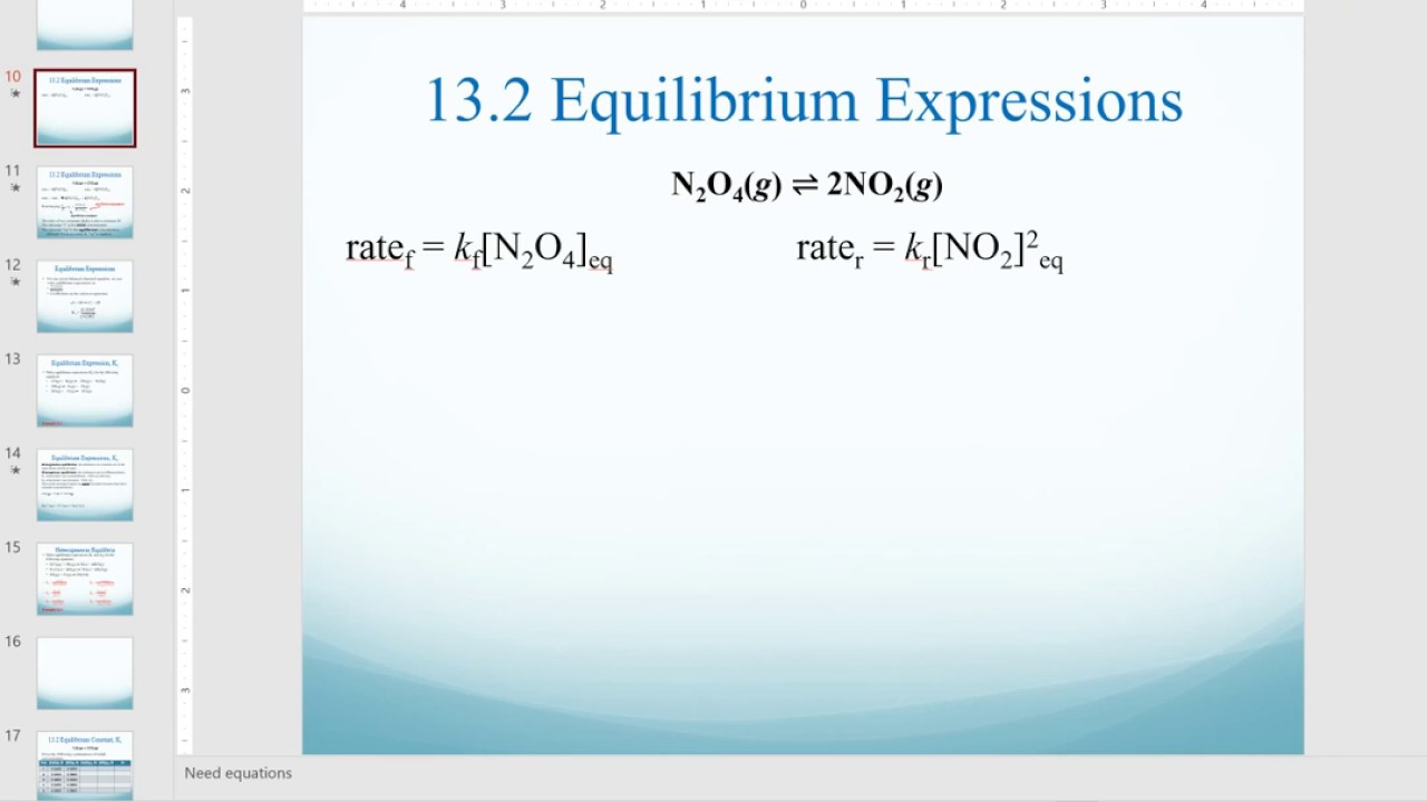 Equilibrium expressions (Kc and Kp) derivation and practice - YouTube