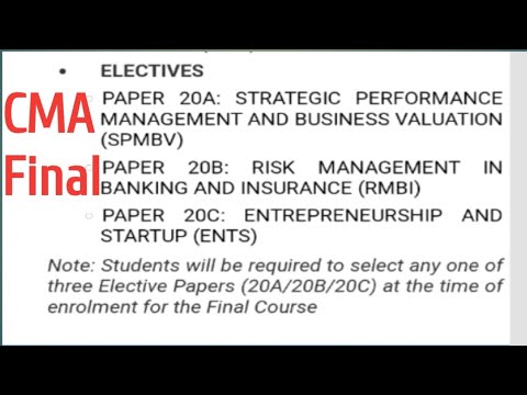 CMA Final Elective papers |Which one is best| - YouTube