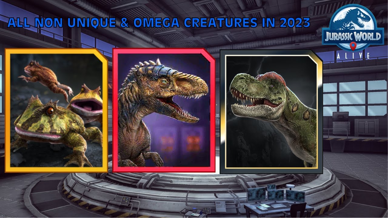 All Non Unique & Omega Creatures In 2023 - Jurassic World Alive - YouTube