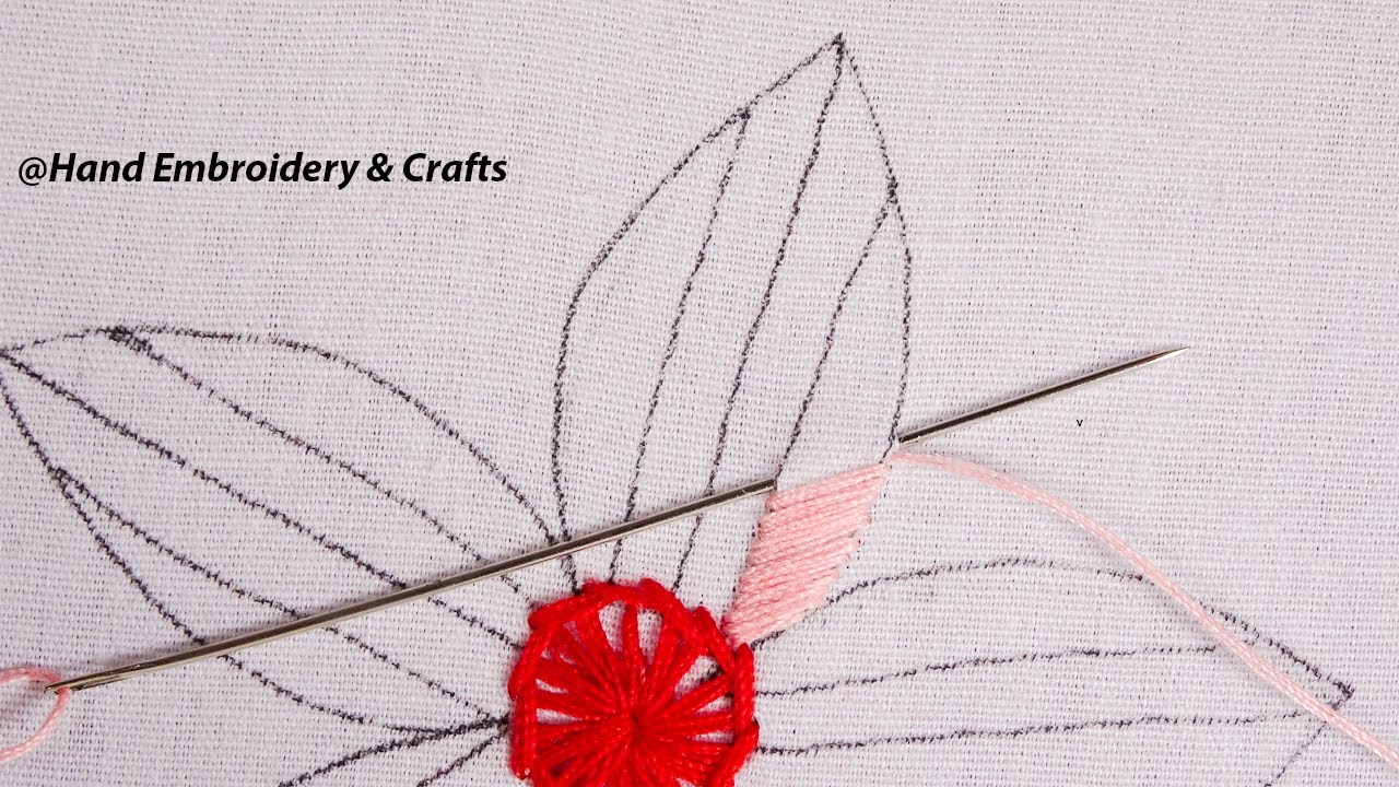 hand embroidery amazing needle work flower design with easy tutorial ...