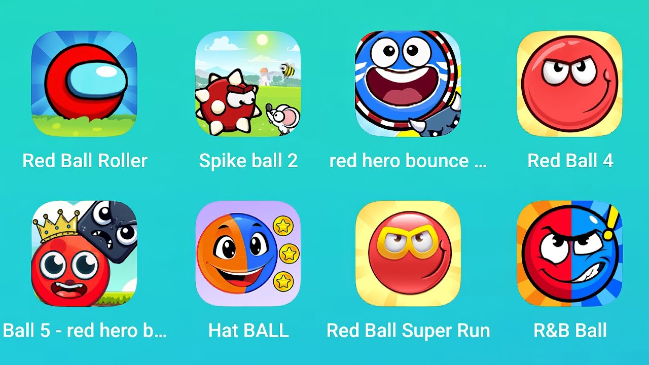 Red Ball Roller, Spike Ball 2, Red Hero Bounce, Red Ball 4, Ball 5 Red ...