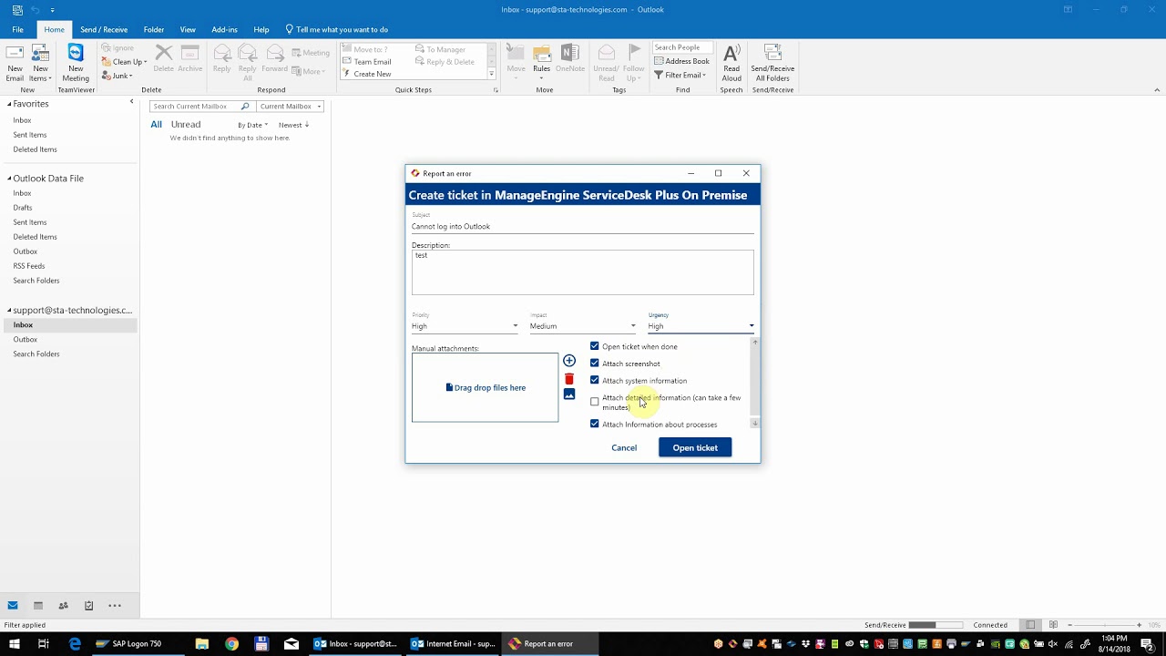 Create ServiceDesk Plus requests enriched with screenshots and ...