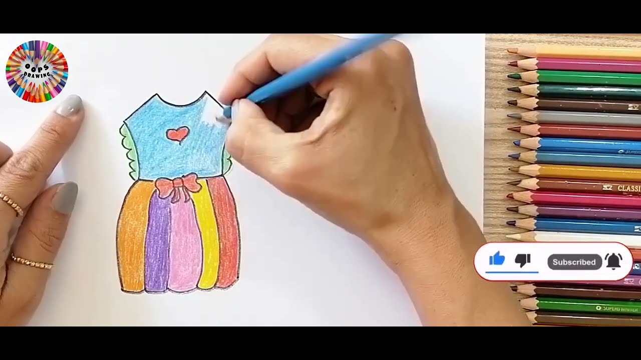 how to draw a Girls dress easy in 1 minute / step by step / easy ...