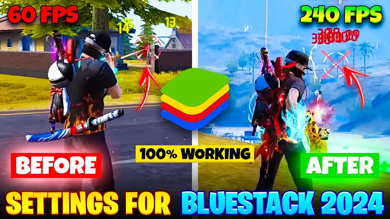Bluestacks Settings 2024⚡For Low End Device 💯 Working| #freefire # ...