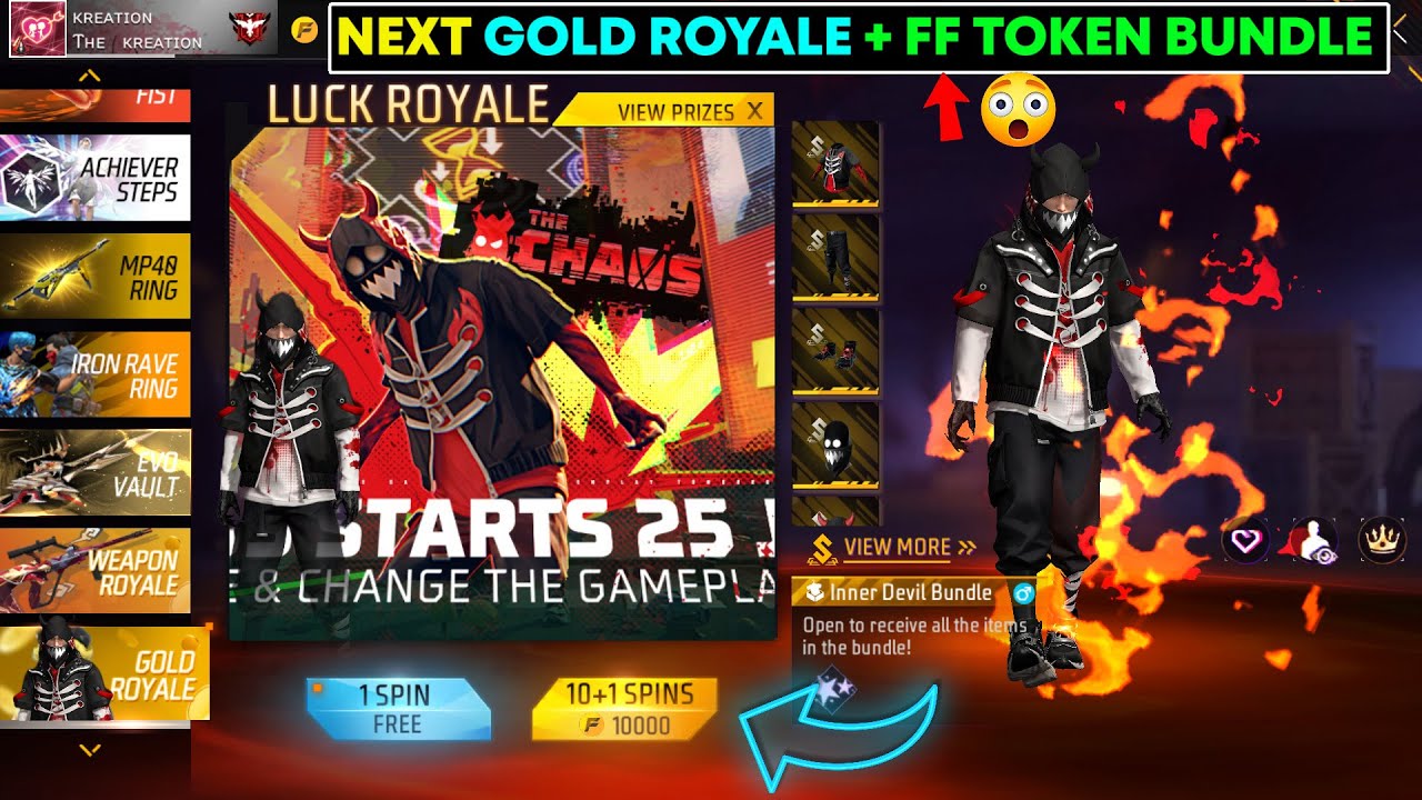 NEXT GOLD ROYALE BUNDLE + FF TOKEN BUNDLE🔥 - - YouTube