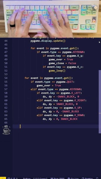 ASMR Programming: Coding Snake Game In Python #coding - YouTube