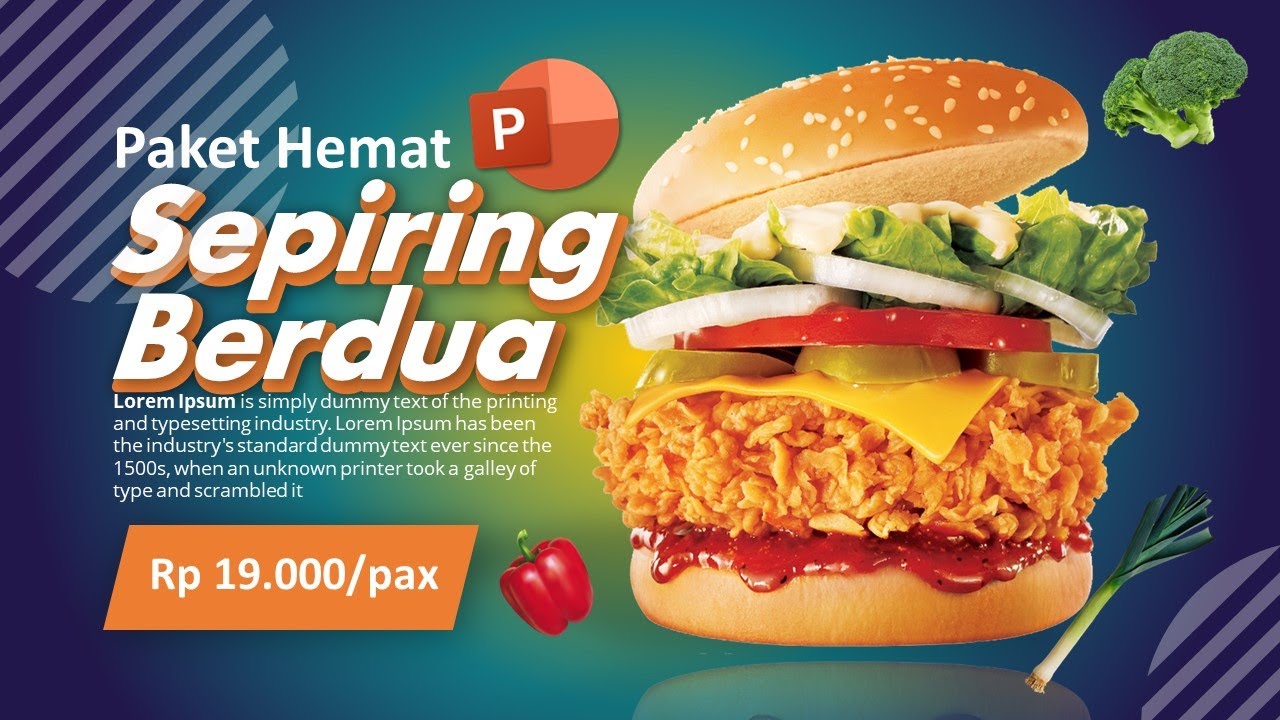 TUTORIAL CARA MEMBUAT TEMPLATE POWERPOINT IKLAN PROMOSI MAKANAN #ADS 5 ...