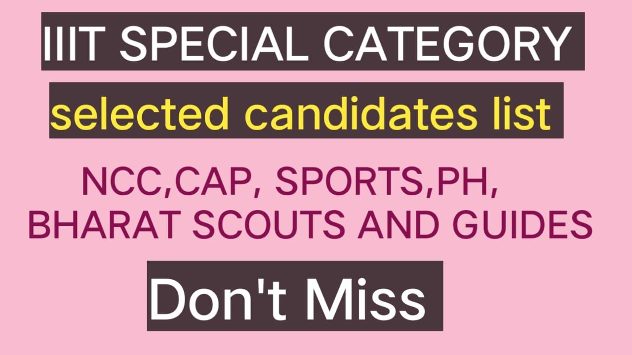 IIIT NOTIFICATION 2022 AP|iiit special categories list|iiit ...