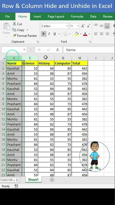 Hide and unhide Row & Column in excel #excel #exceltips #exceltutorial #msexcel #short # ...