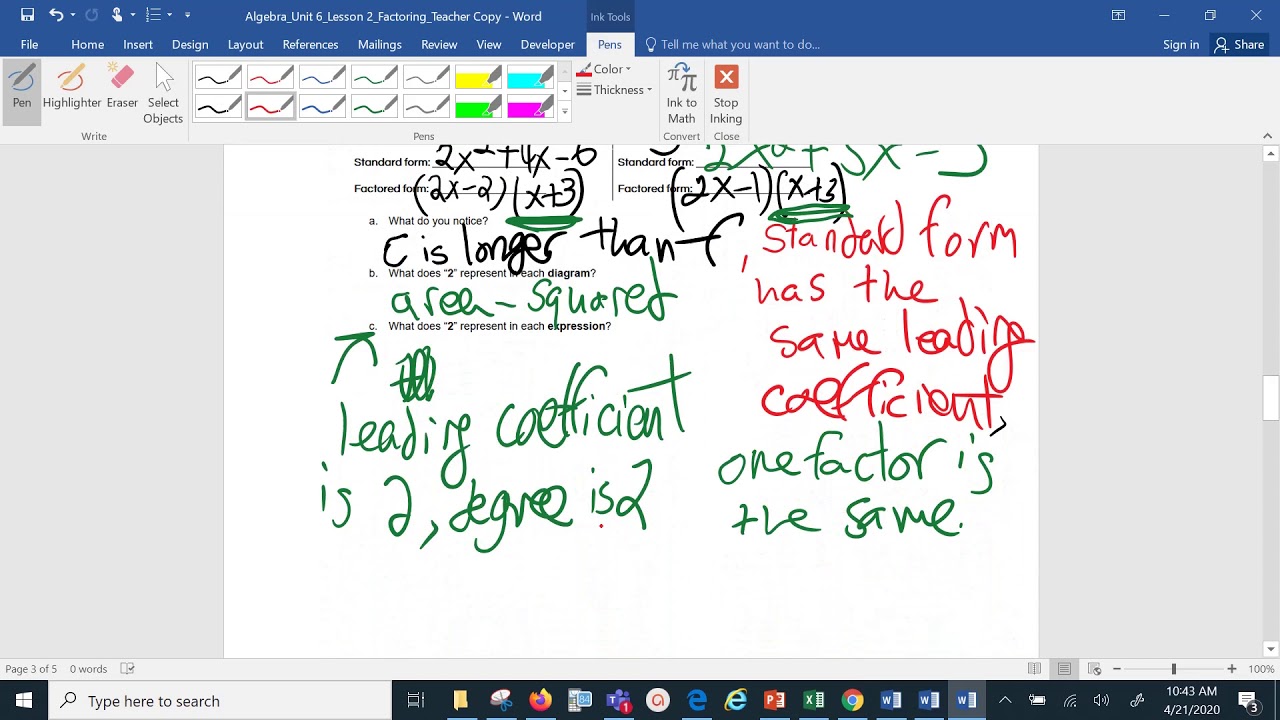 Area Model Factoring Quadratic Equations - YouTube