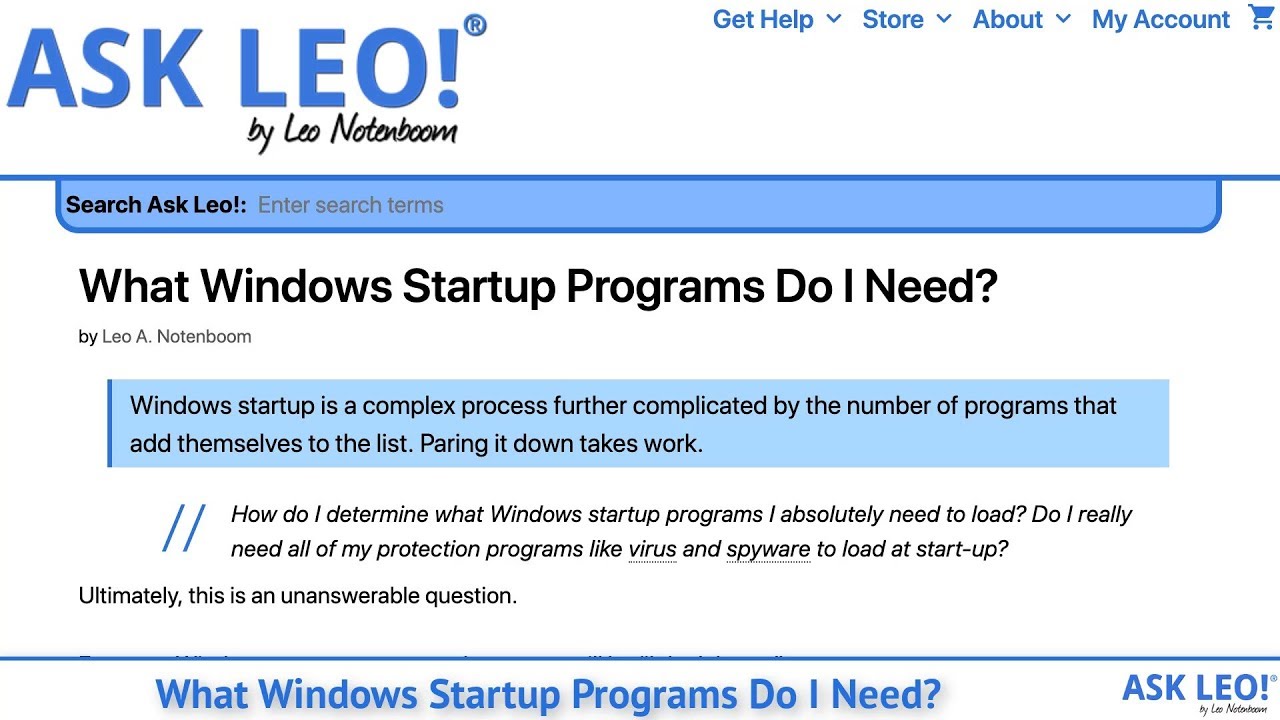 What Windows Startup Programs Do I Need? - YouTube