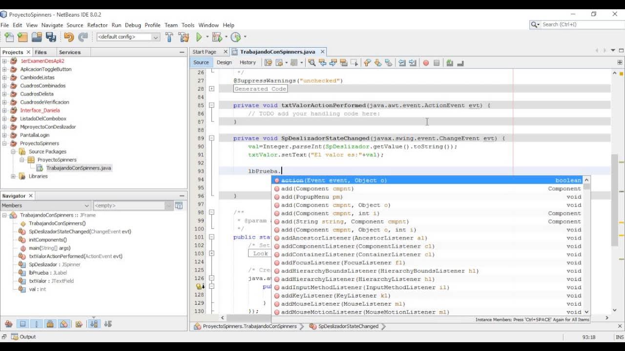 TRABAJANDO CON SPINNERS JAVA NETBEANS - YouTube