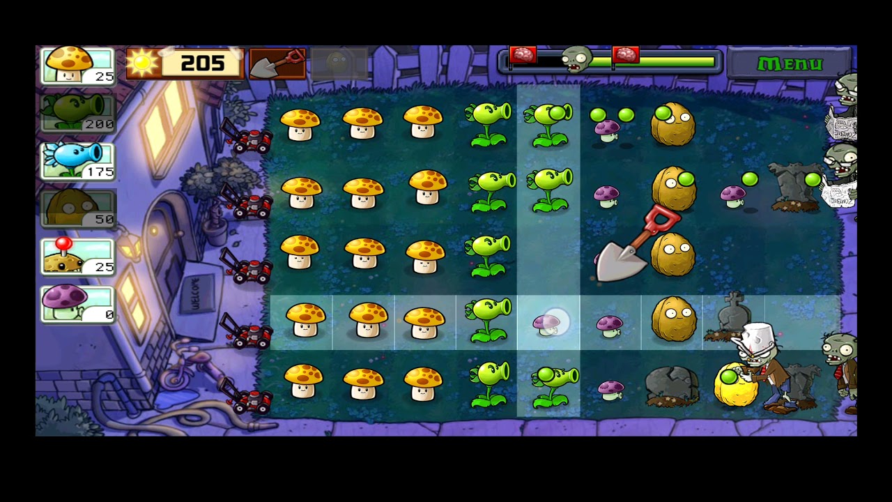 Plants vs Zombies night Level 01 to Level 03 - YouTube