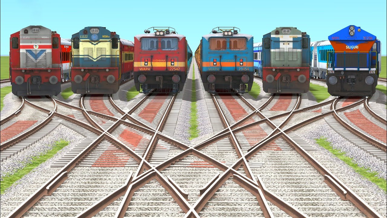 BIG V SHAPE CURVED FORKED RAILROAD | Square Shape With X Cut Track | 2 ...