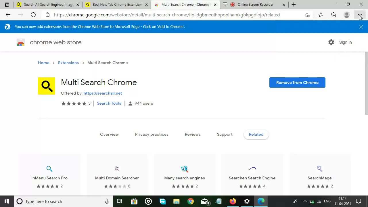 Search All Search Engines at the same time in Edge Browser - SearchAll ...