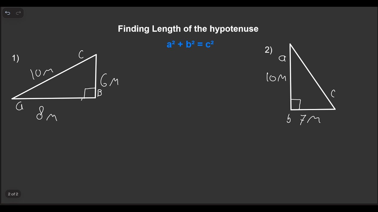 Pythagorean Theorem Finding the Length of the Hypotenuse - YouTube