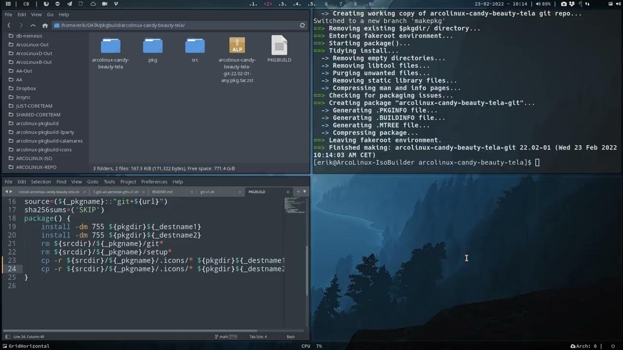 ArcoLinux : 2656 How to create a PKGBUILD to get ArcoLinux-Candy-Beauty-Tela on your system - 4/ ...
