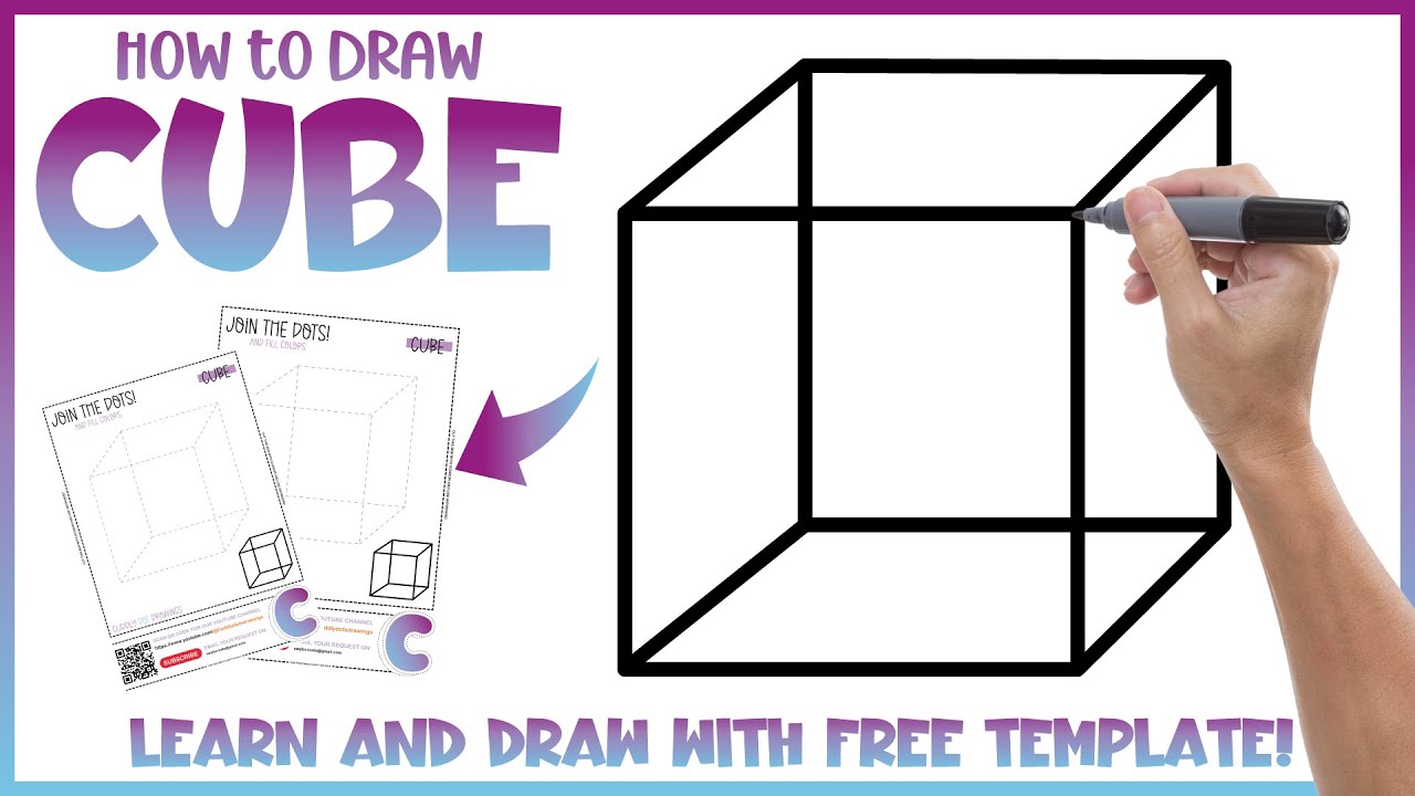 How to Draw Cube - Free Dot to Dot / Connect the Dots Printable - YouTube