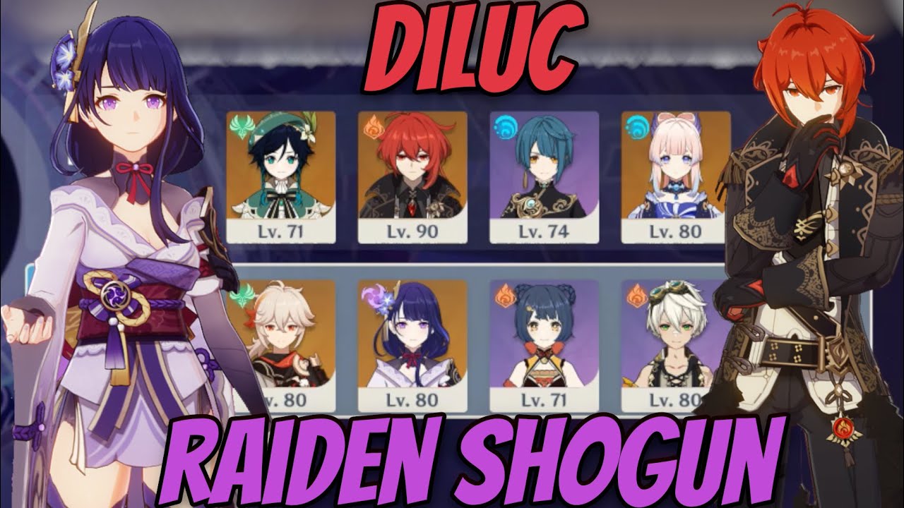 Diluc Vaporize VS Raiden Shogun Overload Spiral Abyss Floor 12 ...