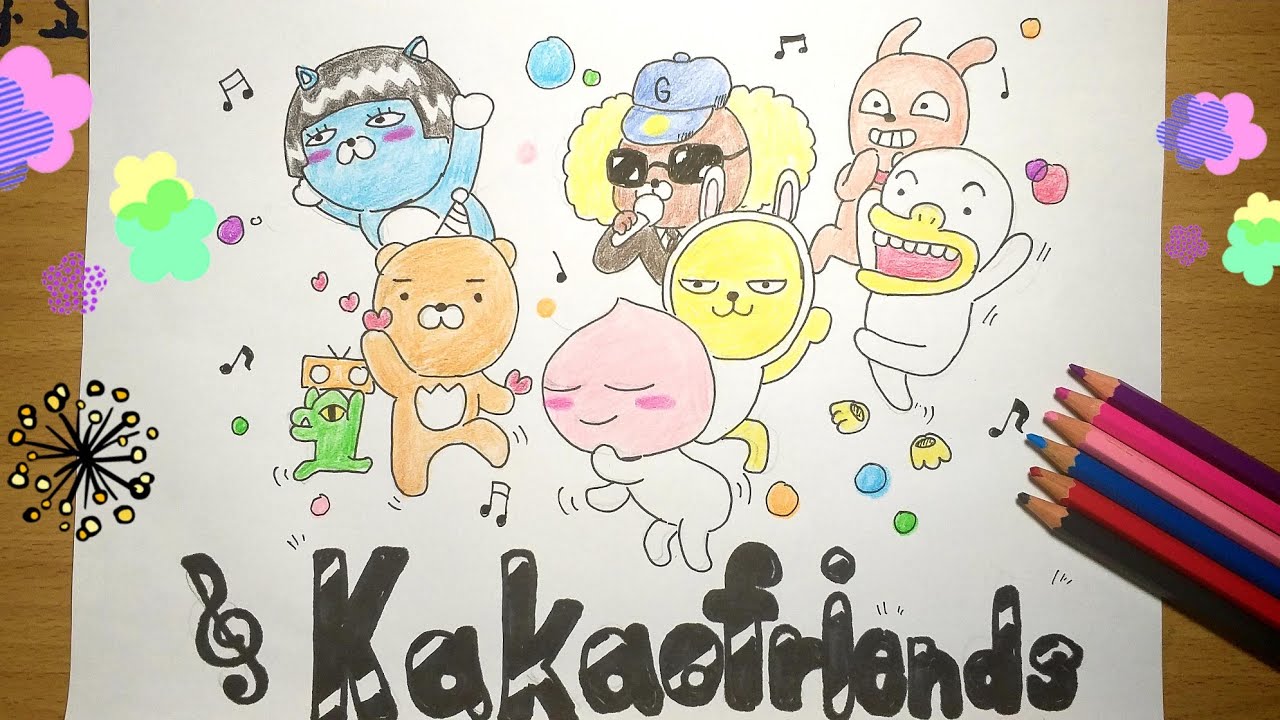 카카오프렌즈그리기!!//drawing kakao friends!!#카카오톡 - YouTube