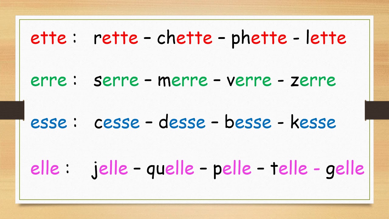 son ette, erre, elle, esse vidéo 1 - YouTube