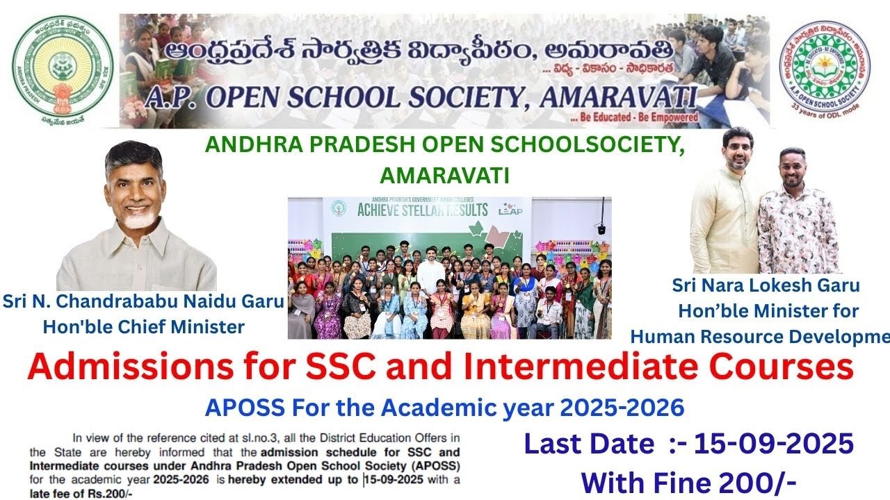 AP Open School Admissions 2025 - 2026 l APOSS I Open School Society ...