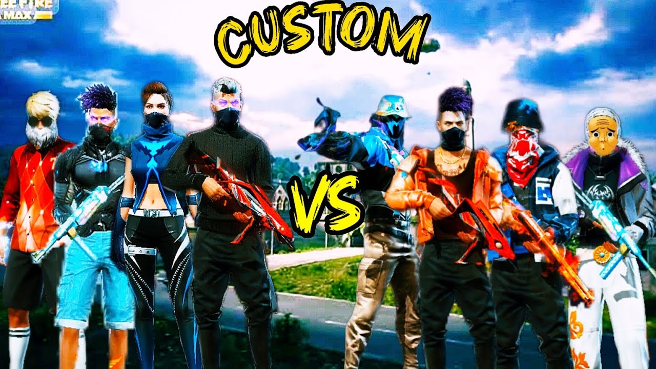 Free Fire Custom || Squad vs Squad || Garena Free Fire || 4 vs 4 - YouTube