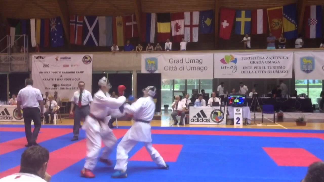 Umag Croatia WKF 2015 World Youth Cup Caleb Dooley -63Kg - YouTube