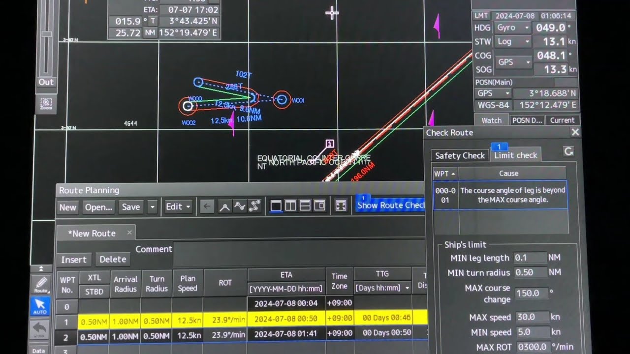 How to remove Impossible turn in ECDIS waypoint | 2nd officer - YouTube