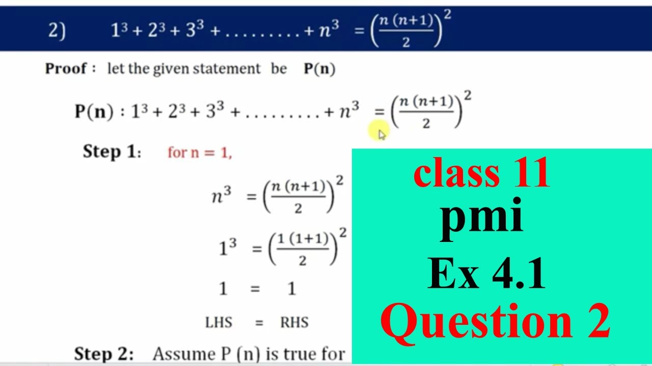 principle of mathematical induction Question 2 (pmi class 11 ex 4.1 ...