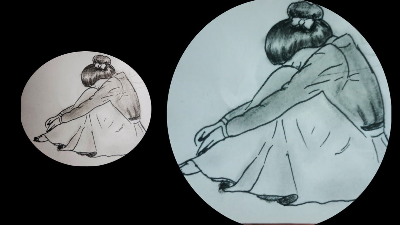Alone Girl Pencil Sketch || How to draw a sad girl for beginners ...