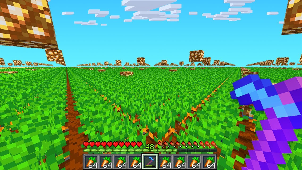 I Built The World's Biggest Farm in Minecraft Skyblock - YouTube