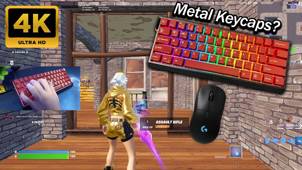 Awekeys Full Metal Keycaps Unboxing and Review + Fortnite Keyboard ...