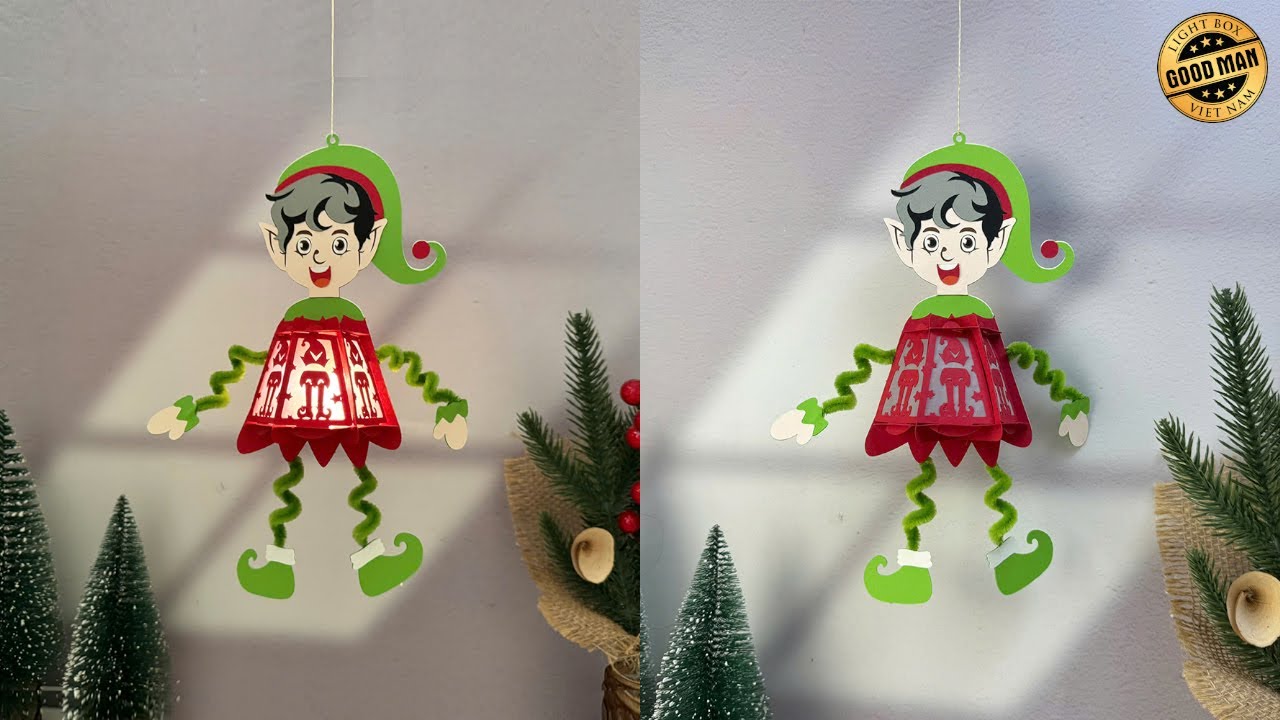 How To Make Paper Cut Lantern Elf Hanging - YouTube