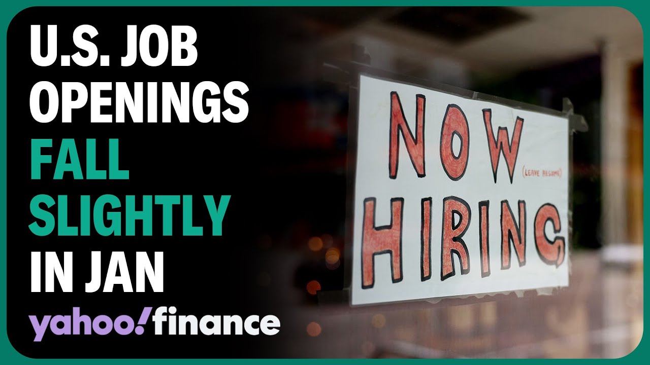 U.S. job openings fall slightly in January: JOLTS survey - YouTube