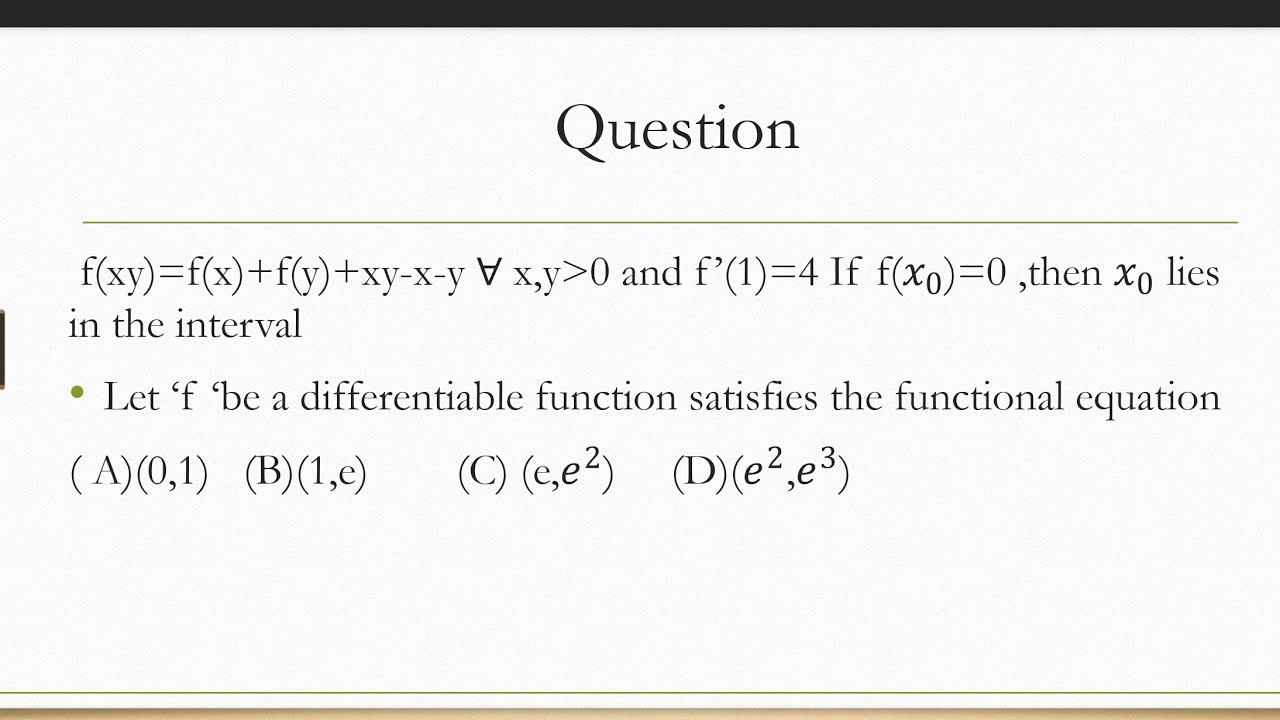 Application of Derivatives Question - YouTube