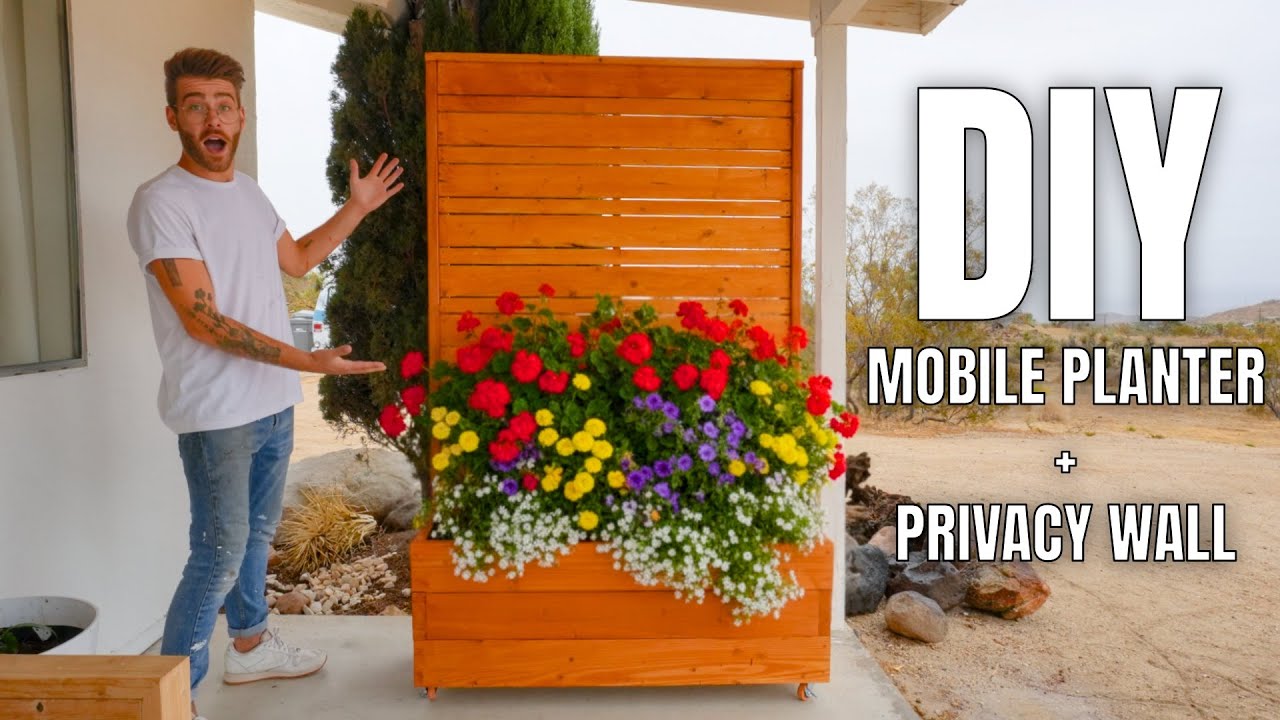 DIY Mobile Planter / Privacy Screen - YouTube