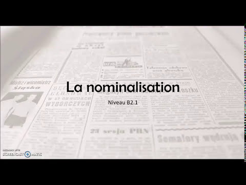 🎥 Nominalisation en français 📚🇫🇷 | Niveau B2 du CECRL - YouTube