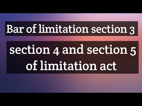 bar of limitations section 3, and section 4 and 5 chapter 2 of ...
