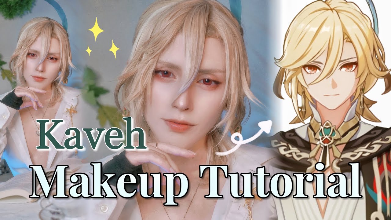 Kaveh Genshin Impact Cosplay 🌴 Makeup Tutorial and Transformation - YouTube