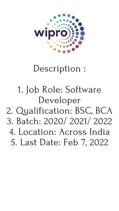 🎯📌Wipro WILP 2022 Off Campus Recruitment Drive 2021 - YouTube