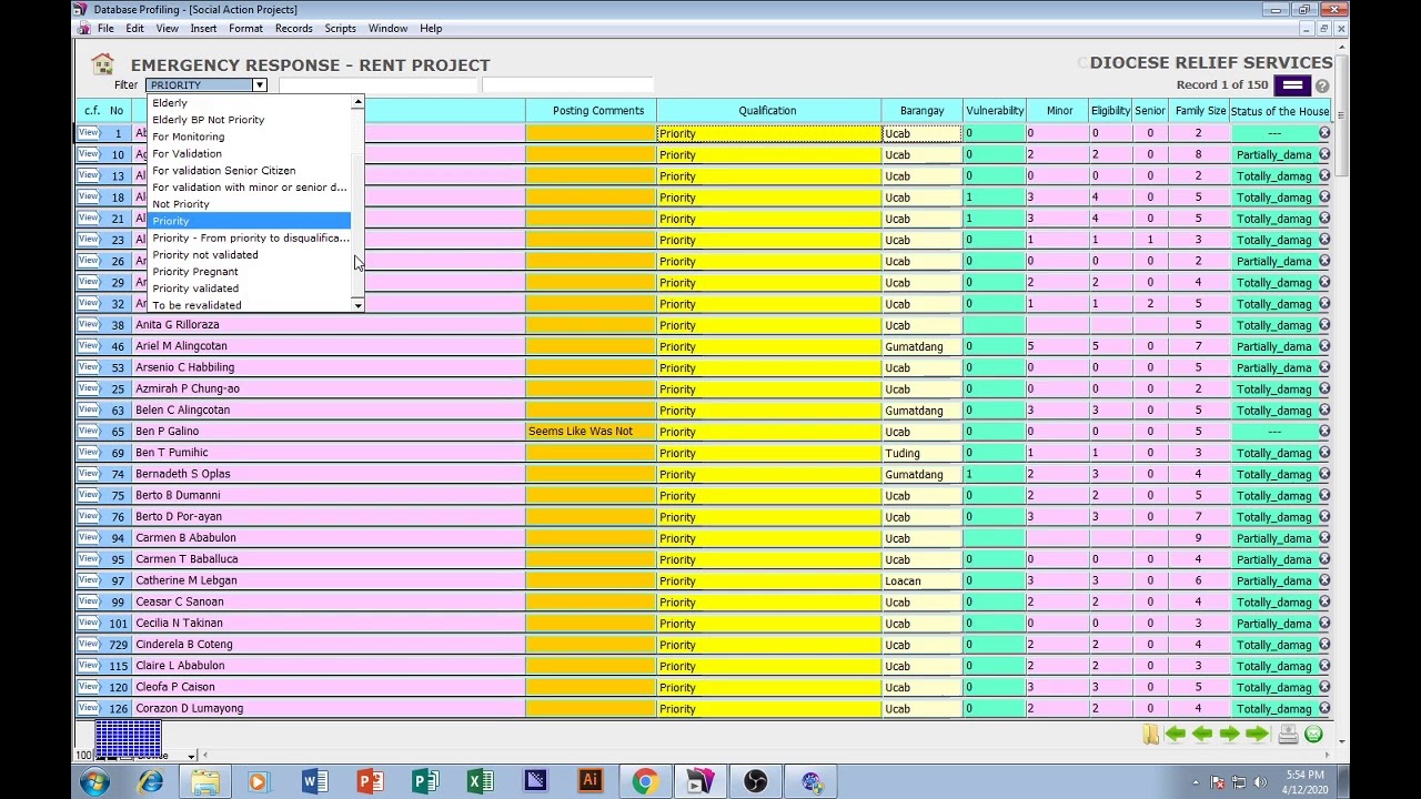 Household Database Profiling and Automated Identification of ...