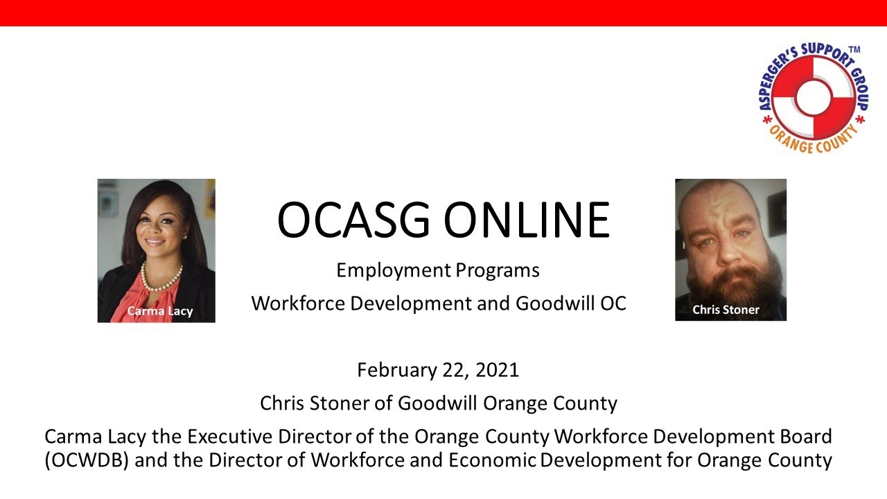 OCASG ONLINE Employment Programs with Workforce Development and Goodwill OC - YouTube